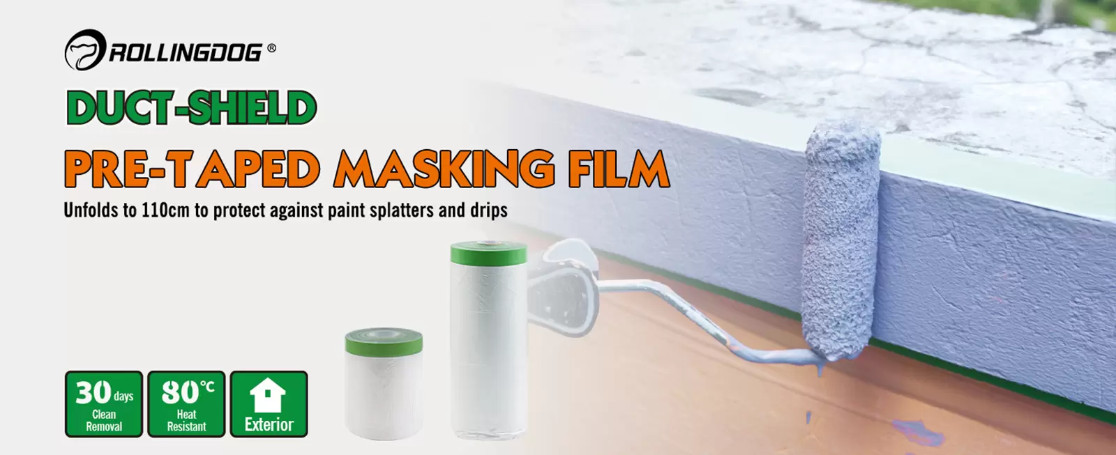 Rollingdog DUCT-SHIELD™ PRE-Taped Masking Film Ready To Ship ...
